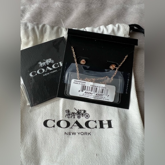 Coach | Jewelry | Coach Rose Gold Necklace And Earrings | Poshmark